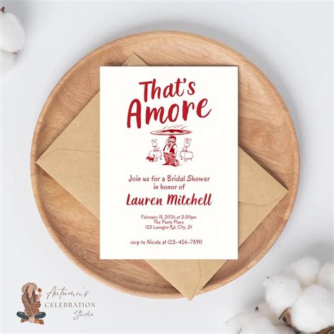 Thats Amore Rehearsal Dinner Invitation Template Editable Italian