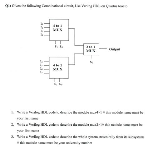 solved q1 given the following combinational circuit use