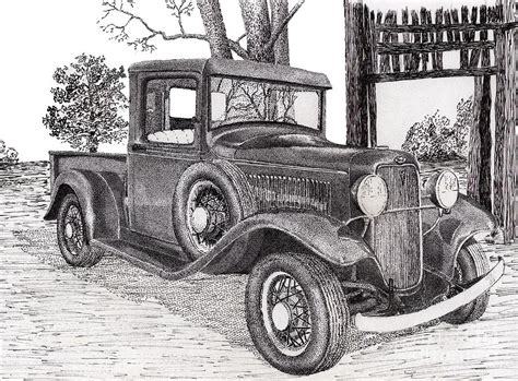 Old Truck Drawing Old Pickup Truck Drawing Illustrations And Vectors Ajiv