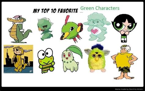 My Top 10 Green Favorite Characters By Huckleberryhound88 On Deviantart