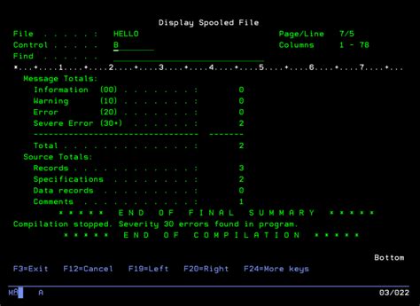 Compiler Errors Rpgle Tutorial Rpgle Tutorial As400 Iseries
