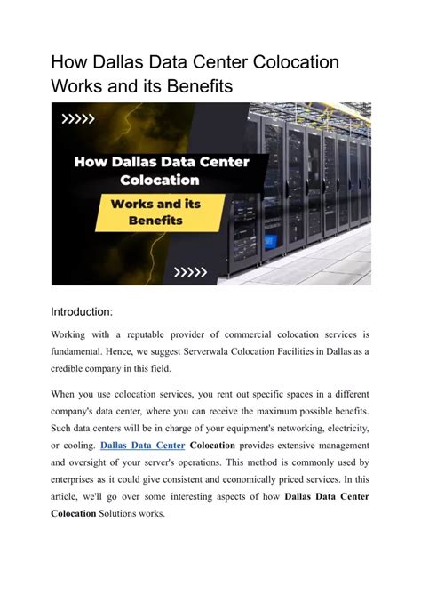 Ppt How Dallas Data Center Colocation Works And Its Benefits