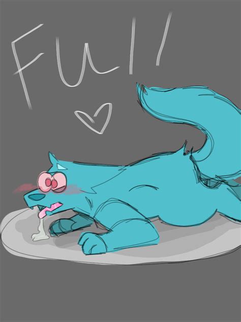 Rule 34 Anthro Bloated Blue Body Blue Fur Blush Bodily Fluids Cum Cum