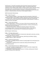 Fundamentals Of Spectroscopy Principles Types And Applications Course Hero