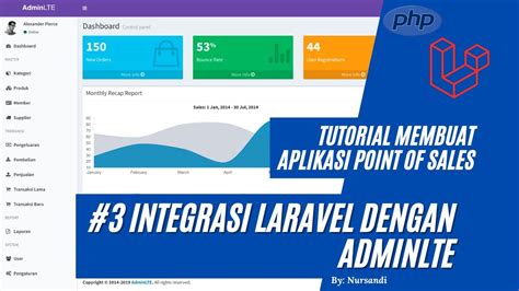 tutorial membuat aplikasi point of sales 03 integrasi laravel dengan adminlte youtube