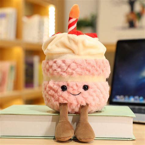 Mini Birthday Cake Plush Toy Height 11 High Quality Custom Soft