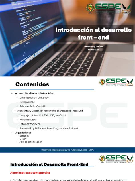 desarrollo front end pdf script java html