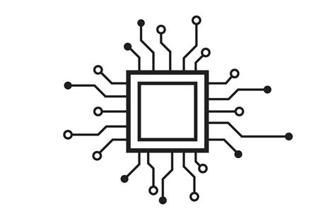 Circuit Board Vector With Cpu Microchip On White Background 34581980 Vector Art At Vecteezy