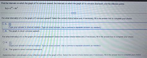 Solved Find The Intervals On Which The Graph Of F ﻿is