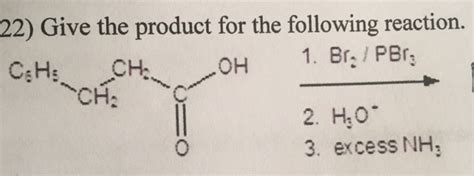 Solved 22) Give the product for the following reaction. OH | Chegg.com