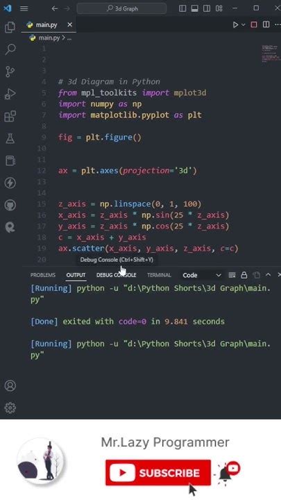amazing 3d graph in python mrlazyprogrammer python mr youtube