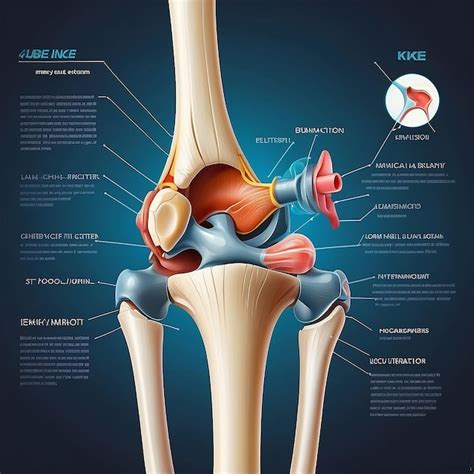 Anatomy Of The Human Knee Joint Structure Diagram Schematic Premium