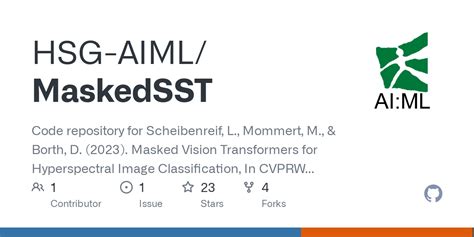 GitHub HSG AIML MaskedSST Code Repository For Scheibenreif L Mommert M Borth D