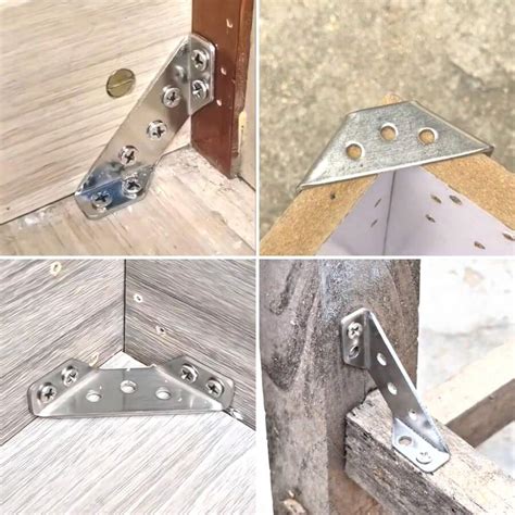 10 Pack Universal Stainless Steel Furniture Corner Connector With Screws Corner Brace Angle