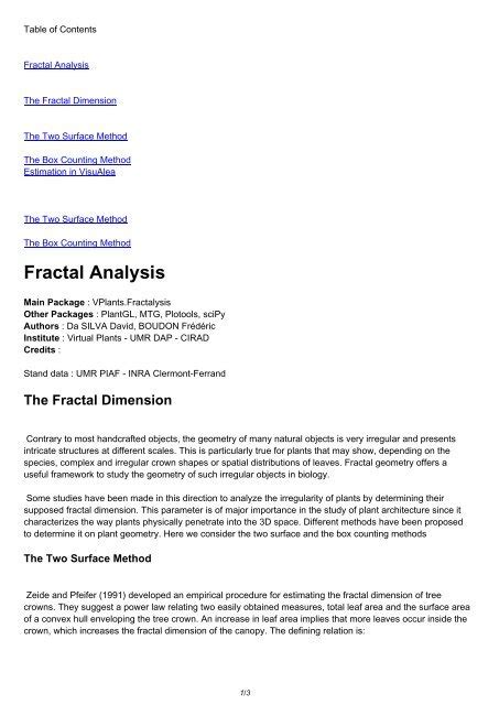 Fractal Analysis OpenAlea