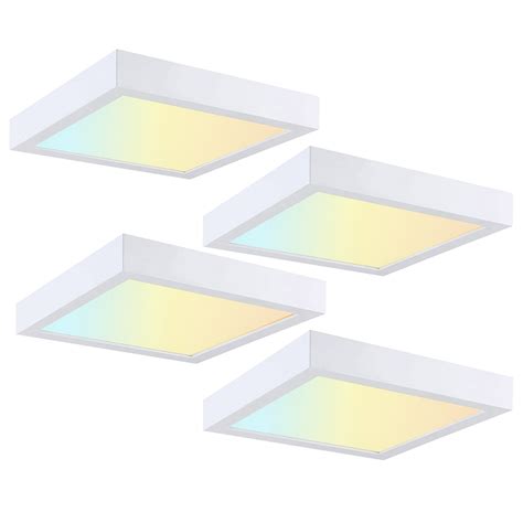 Run Bison 1 Light 906 Simple Square Rectangle Led Flush Mount