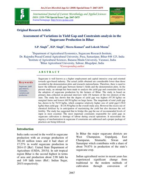 Pdf Assessment Of Variations In Yield Gap And Constraints Analysis In