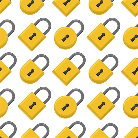 Premium Vector Yellow Padlocks Seamless Pattern With Colorful Locks On A White Background