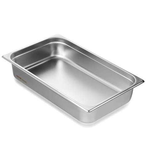 Vevor Hotel Pan Full Size Anti Jam Steam Pan 0 8mm Thick Stainless Steel Restaurant Steam