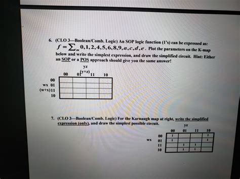 Solved 6 Clo 3—booleancomb Logic An Sop Logic Function