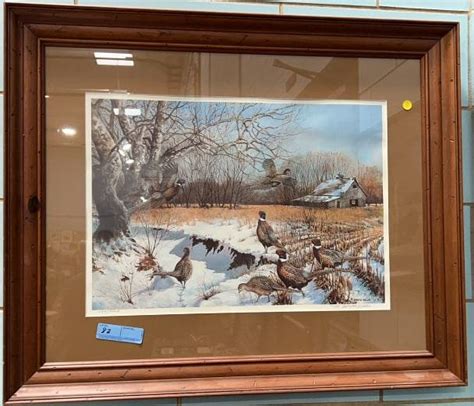 M Wayne Willis Print Of Pheasants Auction
