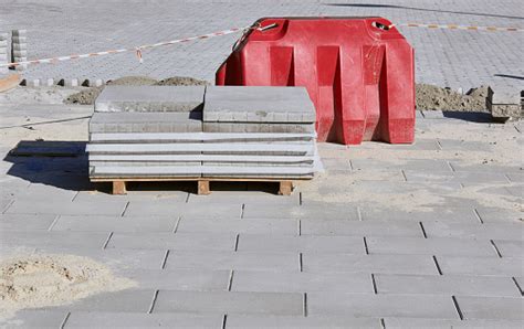 포장 도로 더미 회색 콘크리트 포장용 석판을 놓기 건설 현장 0명에 대한 스톡 사진 및 기타 이미지 0명 개체 그룹 거친 Istock