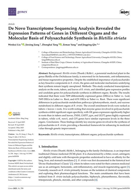 Pdf De Novo Transcriptome Sequencing Analysis Revealed The Expression Patterns Of Genes In