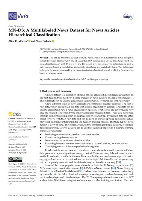 Pdf Mn Ds A Multilabeled News Dataset For News Article Hierarchical