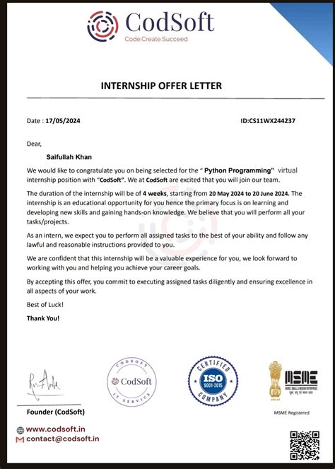 Saifullah Korai On Linkedin Python Codsoft Internship