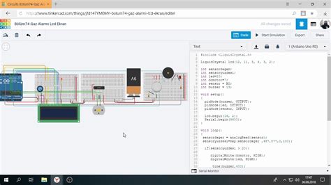 tinkercad ile arduino bölüm 74 lcd ekranlı gaz alarmı youtube