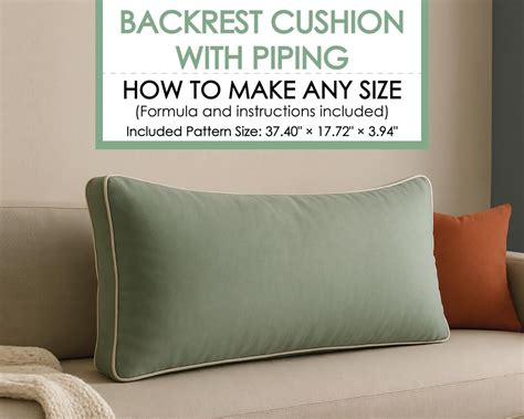 Backrest Cushion Sewing Pattern Pdf Diy Piped Pillow Cover Tutorial
