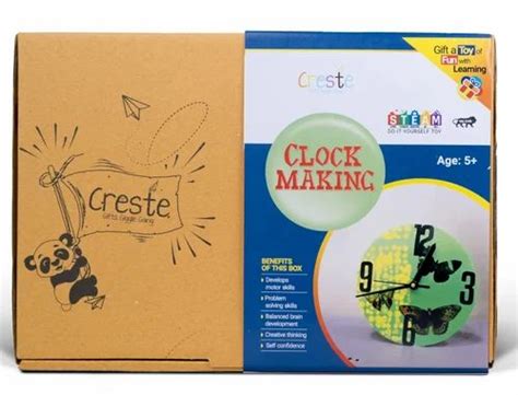 Plastic Multicolor Creste Clock Making Craft Kit Packaging Type Box