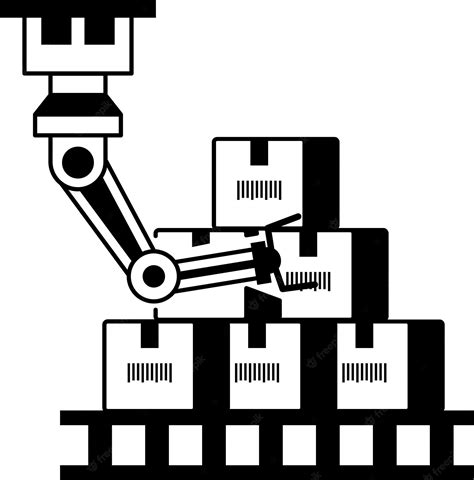 Premium Vector Automated Storage And Retrieval Concept Robotic Arm Maneuver The Items Vector