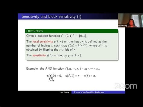 Free Video Sensitivity Conjecture And Its Applications From Simons Institute Class Central