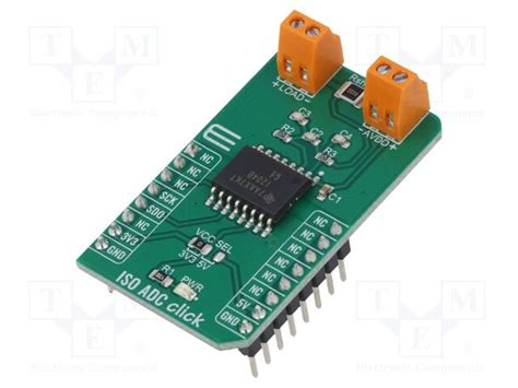 iso adc click mikroe click board prototype board comp amc1204bdwr