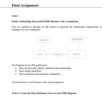 solved final assignment task 1 entity relationship data
