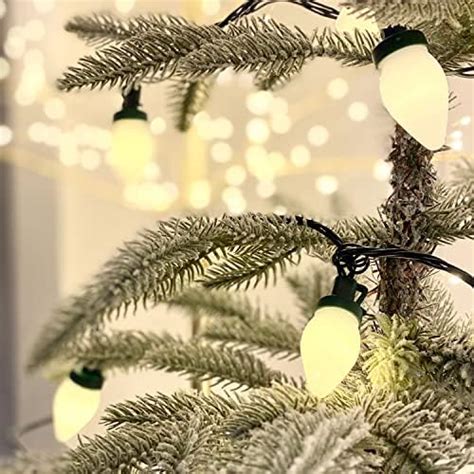 C7 Christmas Lights Led 100 Ct Frosted White Large Bulbs 58 Feet