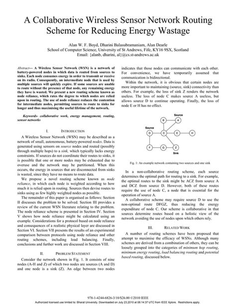 A Collaborative Wireless Sensor Network Routing Pdf Internet Of Things Internet