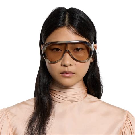Rectangular Frame Sunglasses In Light Brown Tortoiseshell Gucci® Us