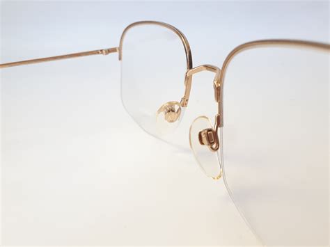 Vintage Nigura Eyeglasses Gold Angular Shaped Metal Women Men Glasses