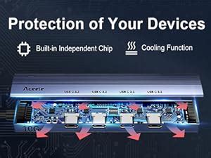 Aceele 5 Port USB C Hub 3 2 Gen 2 10Gbps USB C To USB C Hub With 4 Type C Data Ports 2ft Data