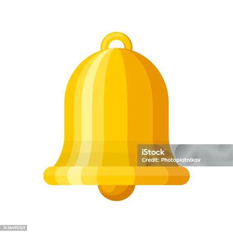 흰색 배경에 격리된 알림 벨 아이콘입니다 다가오는 일정을 알리기 위해 황금 경고 벨이 흔들리고 있습니다 벡터 일러스트 레이 션 3차원 형태에 대한 스톡 벡터 아트 및 기타