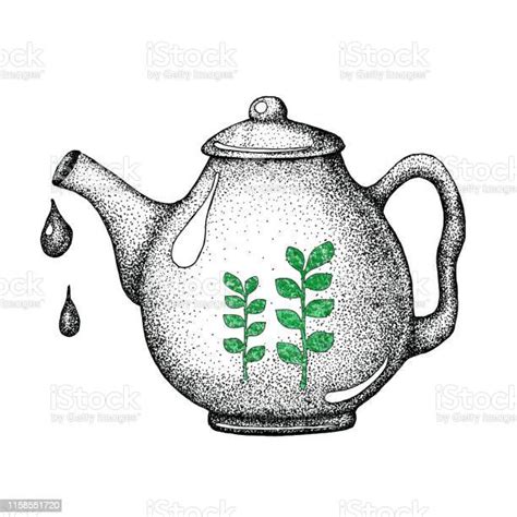 손으로 그린 차 요소가 있는 세트입니다 배너의 디자인용 주전자 주전자 프린트 라벨 메뉴 포스터 카페 0명에 대한 스톡 벡터 아트