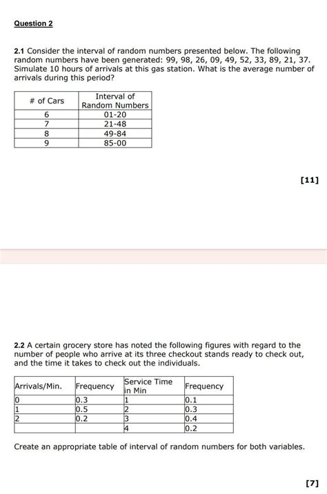 solved 2 1 consider the interval of random numbers presented