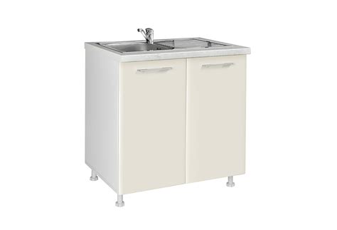 Кухненски шкаф долен за мивка In Mdf D80 S бежов гланц • Модулна кухня In Mdf бежов гланц