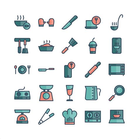 Kitchen Icon Set Vector Flat Line For Website Mobile App Presentation Social Media 5993724