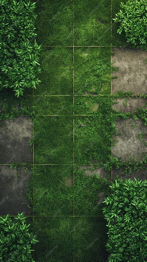 Premium Photo Aerial View Of Beautiful Green Grass Way Of Garden