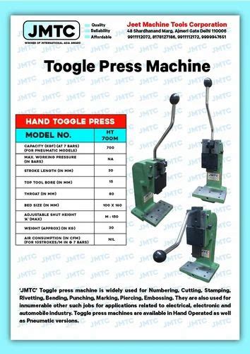 Jmtc Toggle Press Machine Tphm At ₹ 10800piece In New Delhi Id