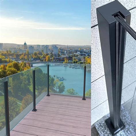 Glass Railing Post Heavy Duty Glass Railing Post Black 304