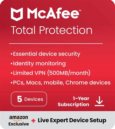 Mcafee Total Protection 2023 5 Device Amazon Exclusive Antivirus